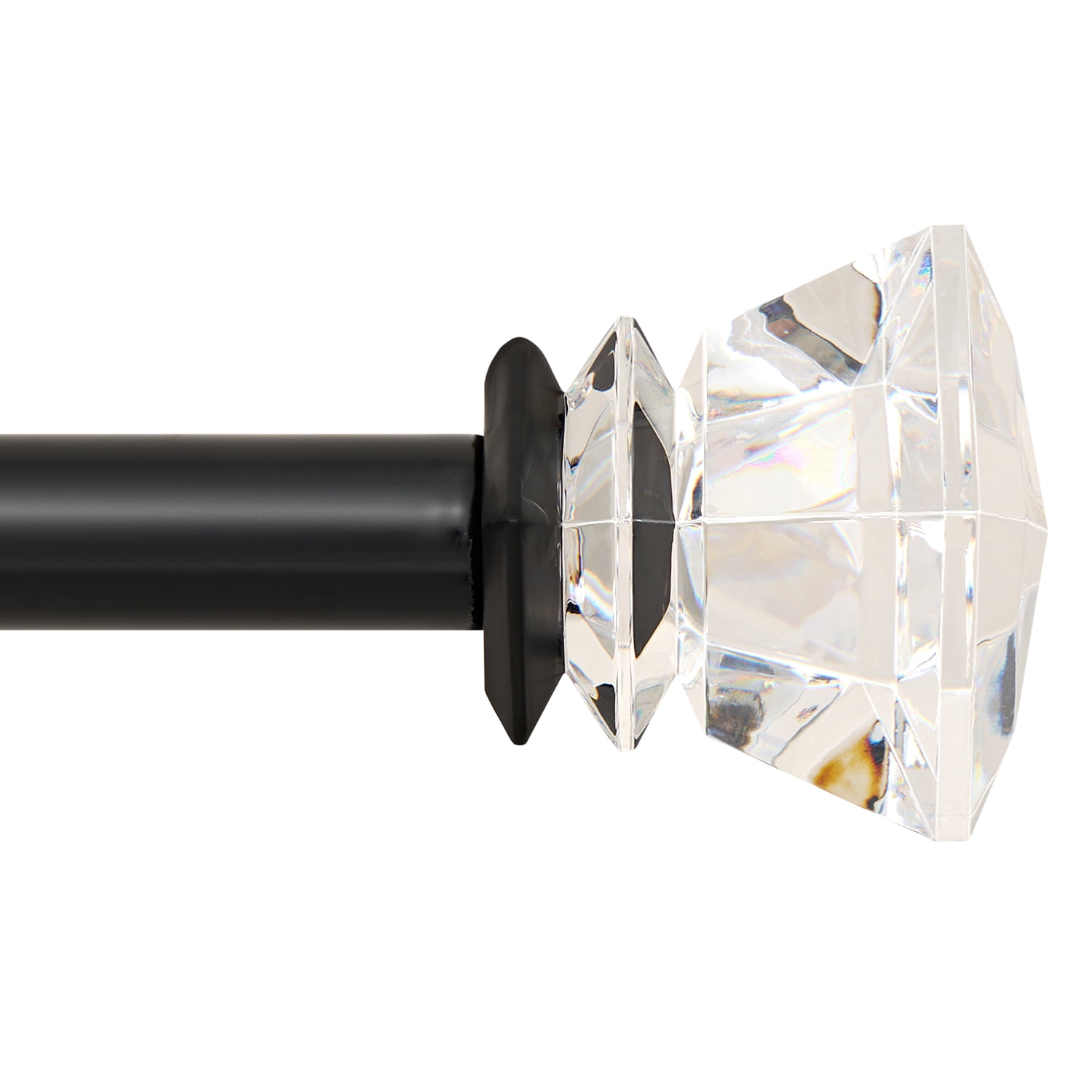 Curtain Rod 1inch Diameter Adjustable Window Drapery Rods with clear ...