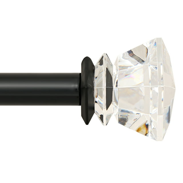 Curtain Rod 1inch Diameter Adjustable Window Drapery Rods with clear ...