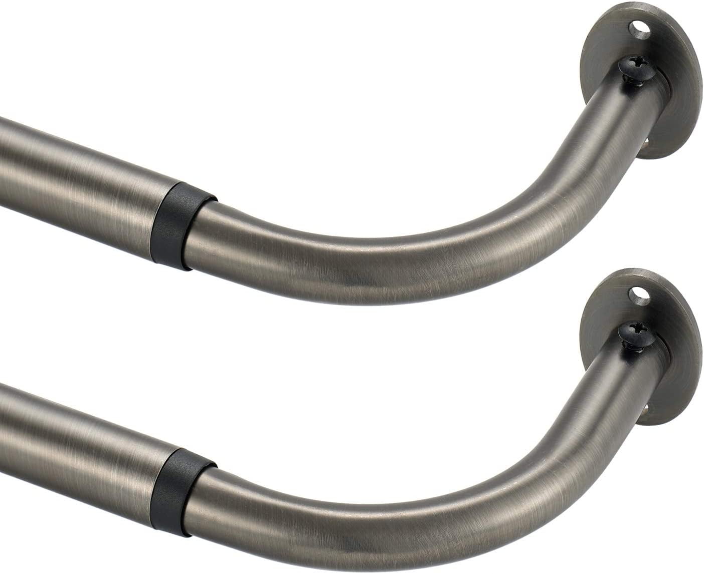 Curtain Rod 2 Pack, Room Darkening Curtain Rod 84-120 Inch, Wrap Around ...