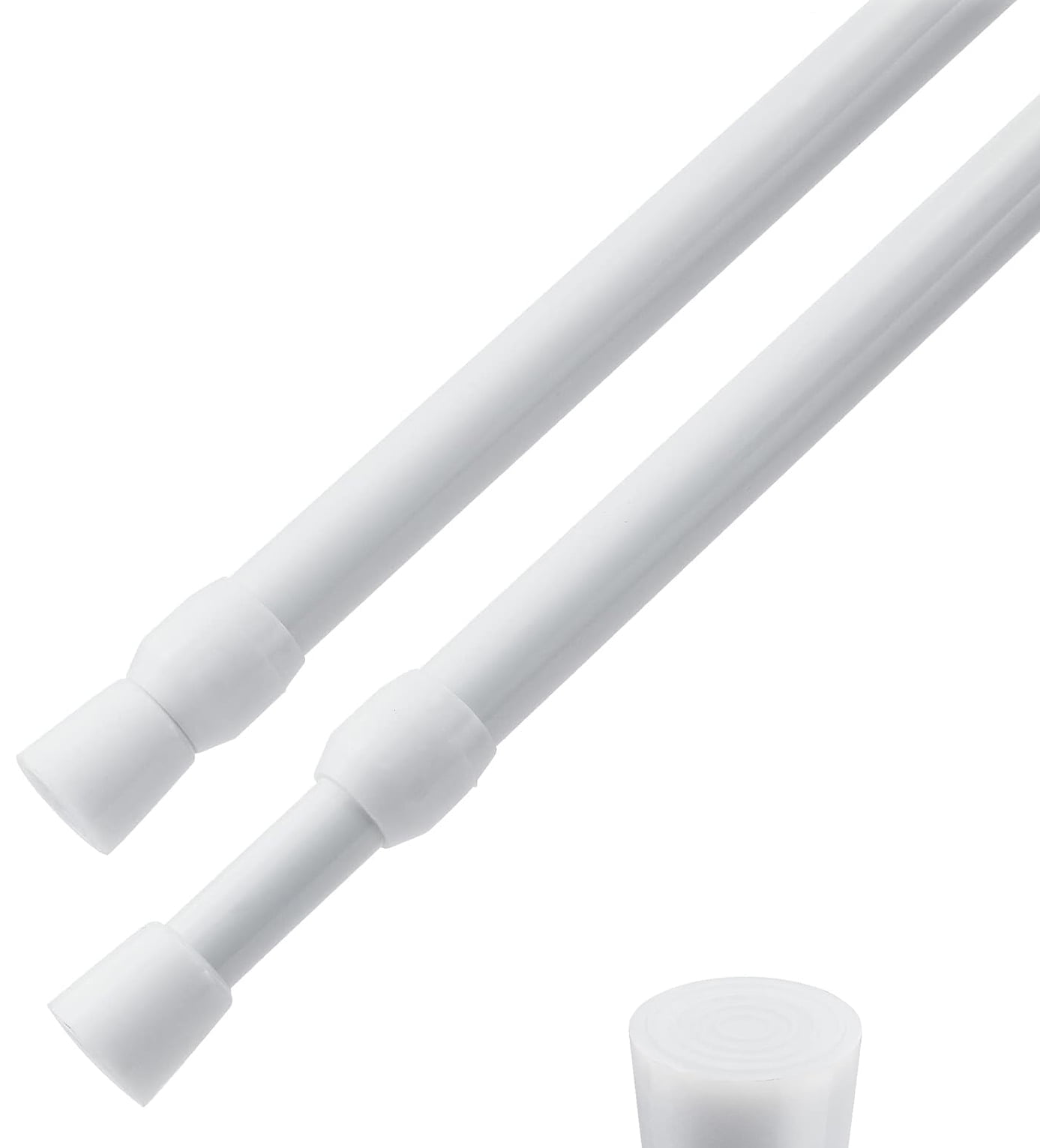 Curtain Rod Adjustable 16-28 Inches,2 Pack Spring Tension Curtain Rods ...