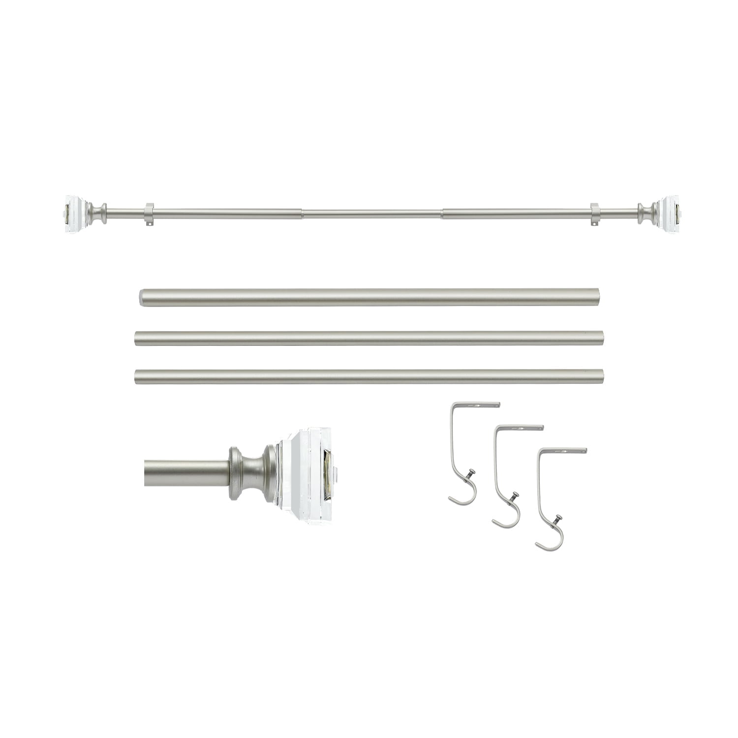 Curtain Rod Adjustable Window Drapery Rods with clear acrylic ...