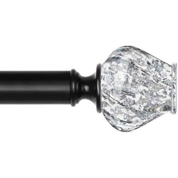 Curtain Rod Black 72 to 144 Inch, Heavy Duty Curtain Rods for Windows ...