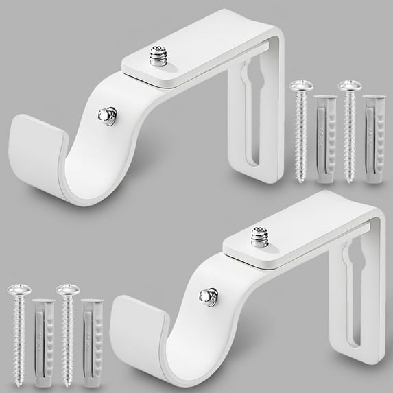 Curtain Rod Bracket Adjustable, Drapery Rod Holder Hooks Support ...