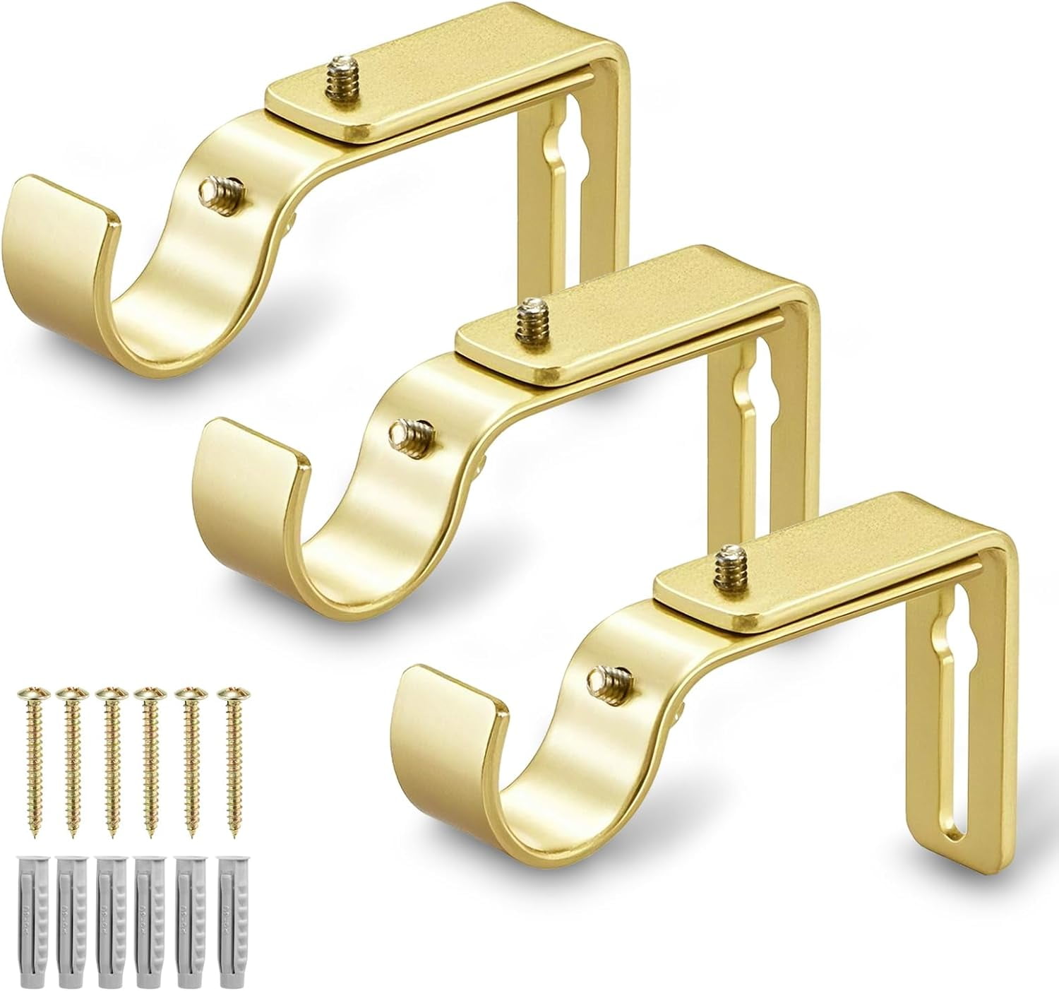 Curtain Rod Bracket Adjustable, Drapery Rod Holder Hooks Support Hanrs ...