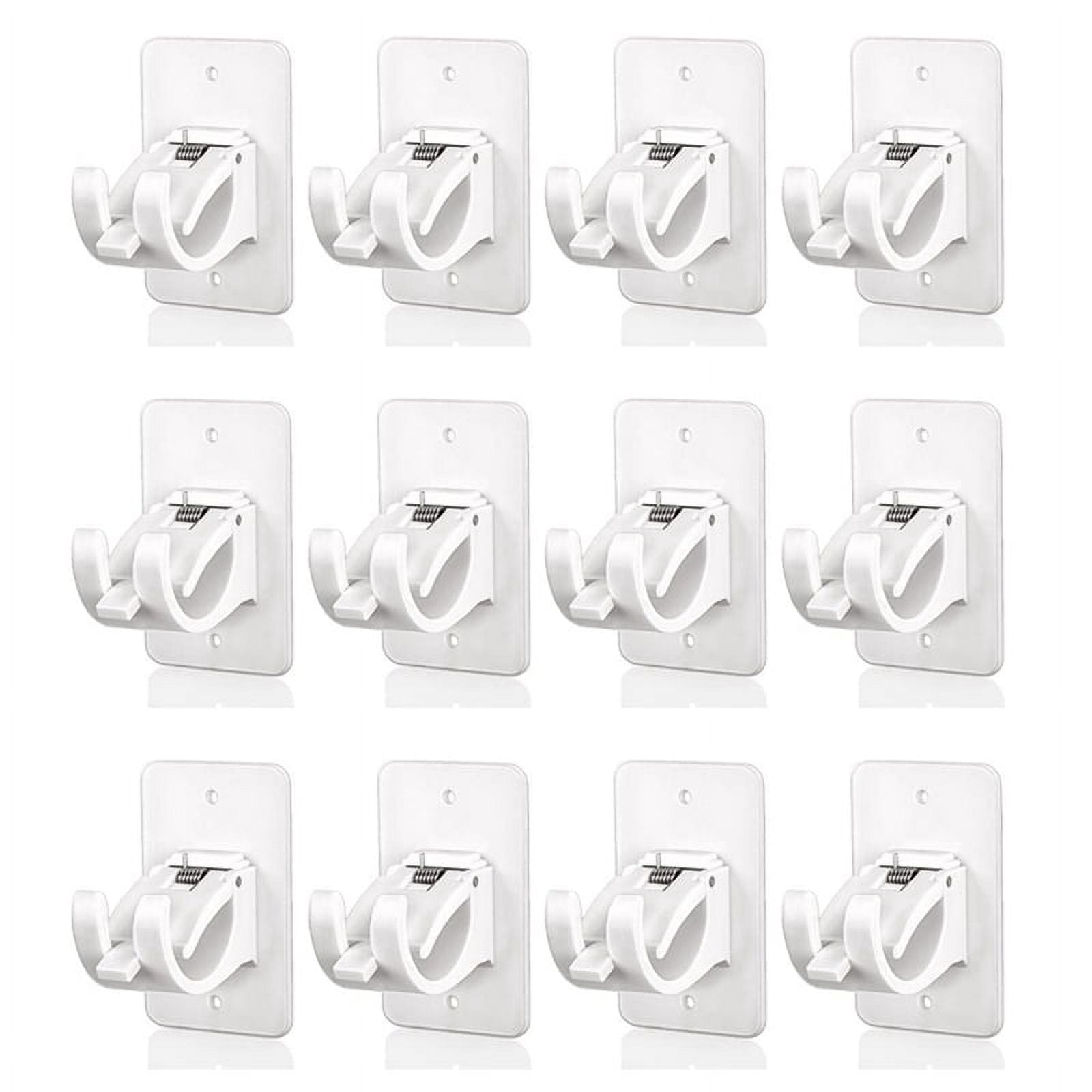 Curtain Rod Bracket Holder 12 PCS, Self Adhesive Crossbar Hook, No ...