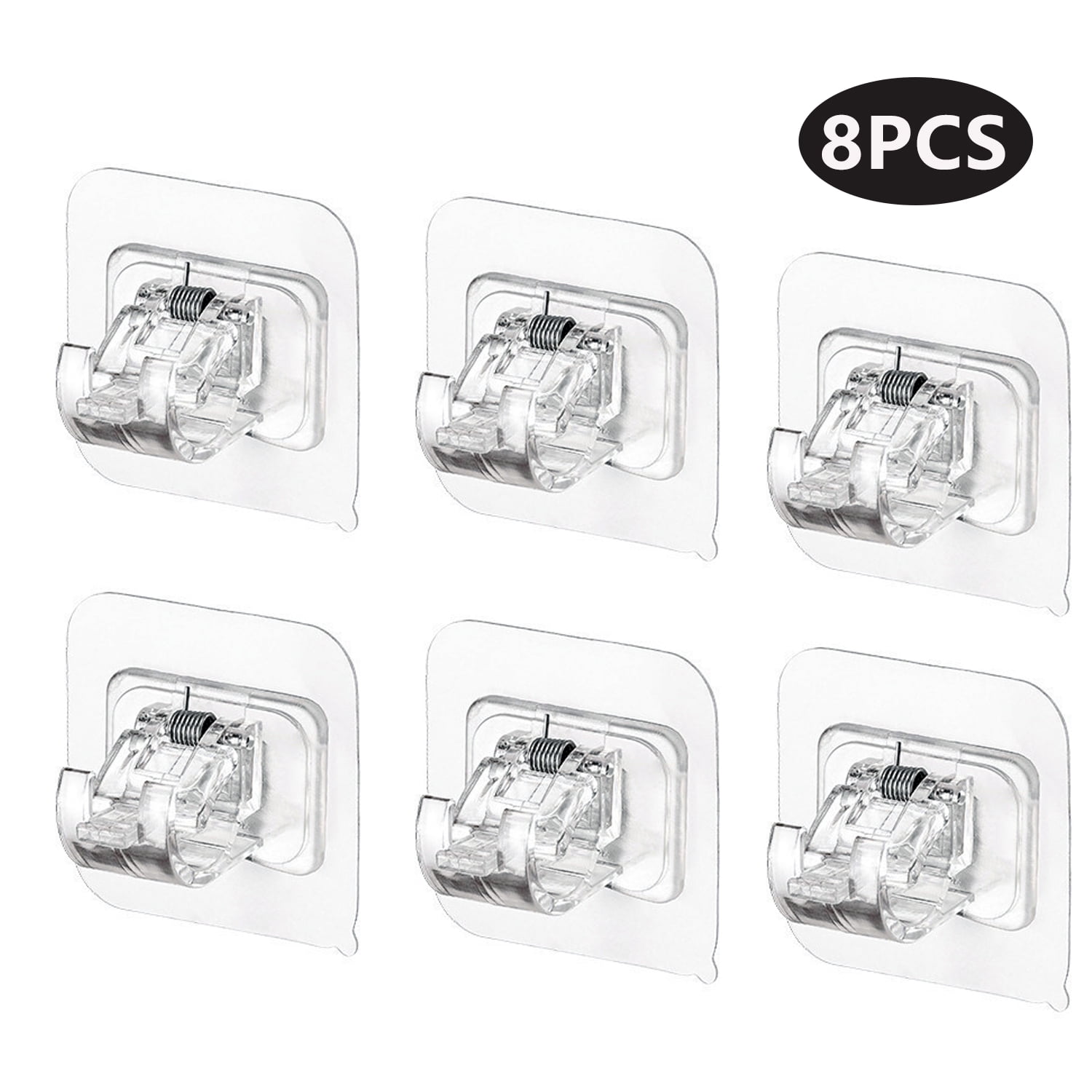 Walmart 8Pcs Self-Adhesive Curtain Rod Bracket for Home Bathroom, ABS ...