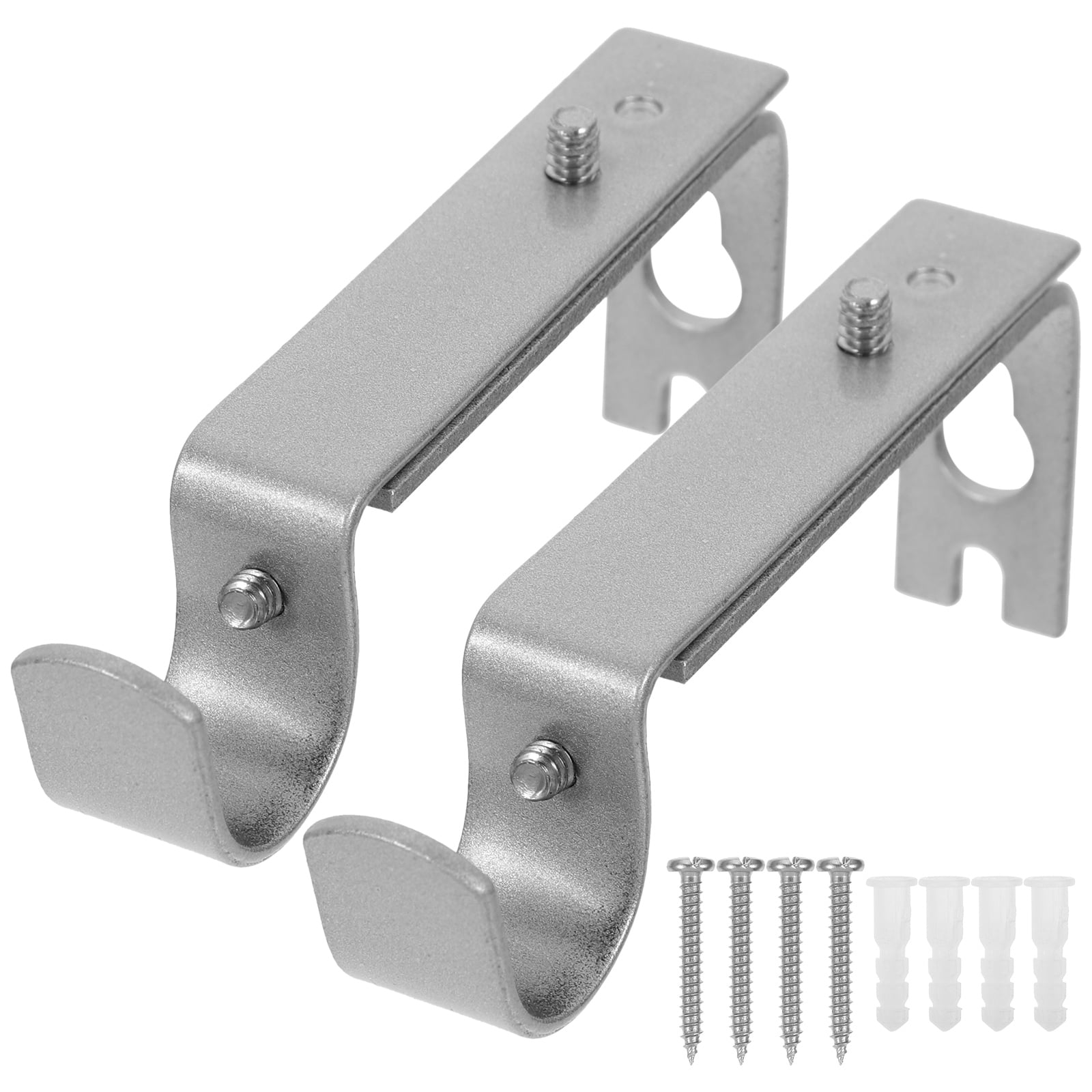 Curtain Rod Bracket Stick Holder Rods Brackets Metal Single Wall Shelf ...