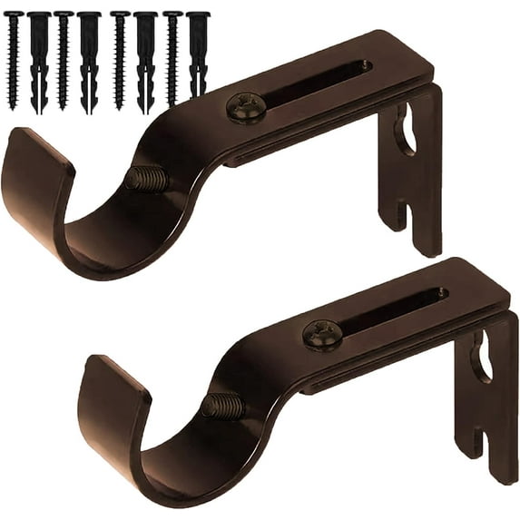 Curtain Rod Brackets for Adjustable, 2 Pack Premium Rod Bracket for ...