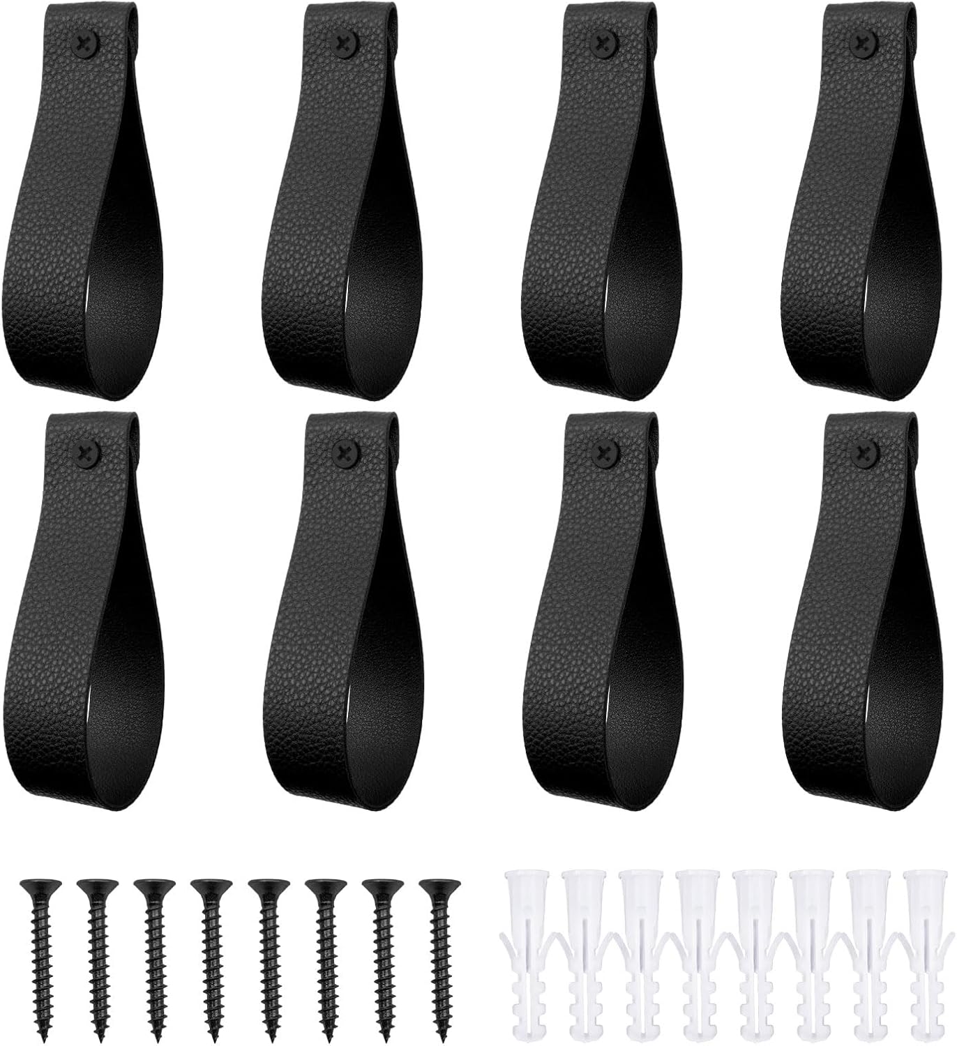 Curtain Rod Holders,Set of 8 Leather Curtain Rod Brackets with Screws ...