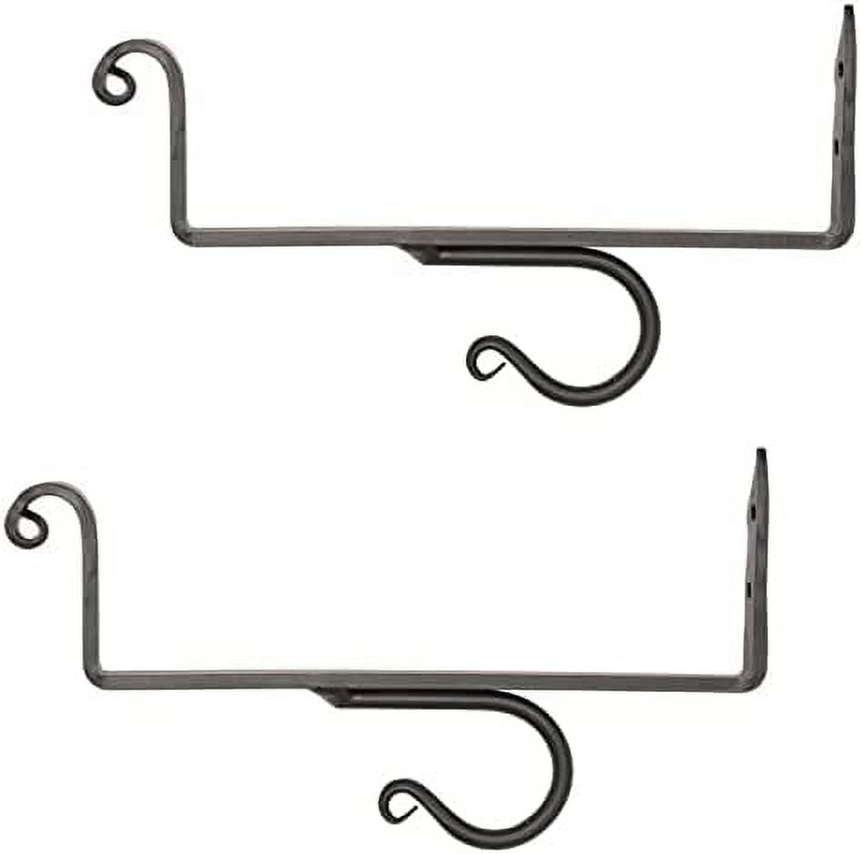 Curtain Rod & Shelf Bracket Set - Hand Forged Wrought Iron with Scrolls ...