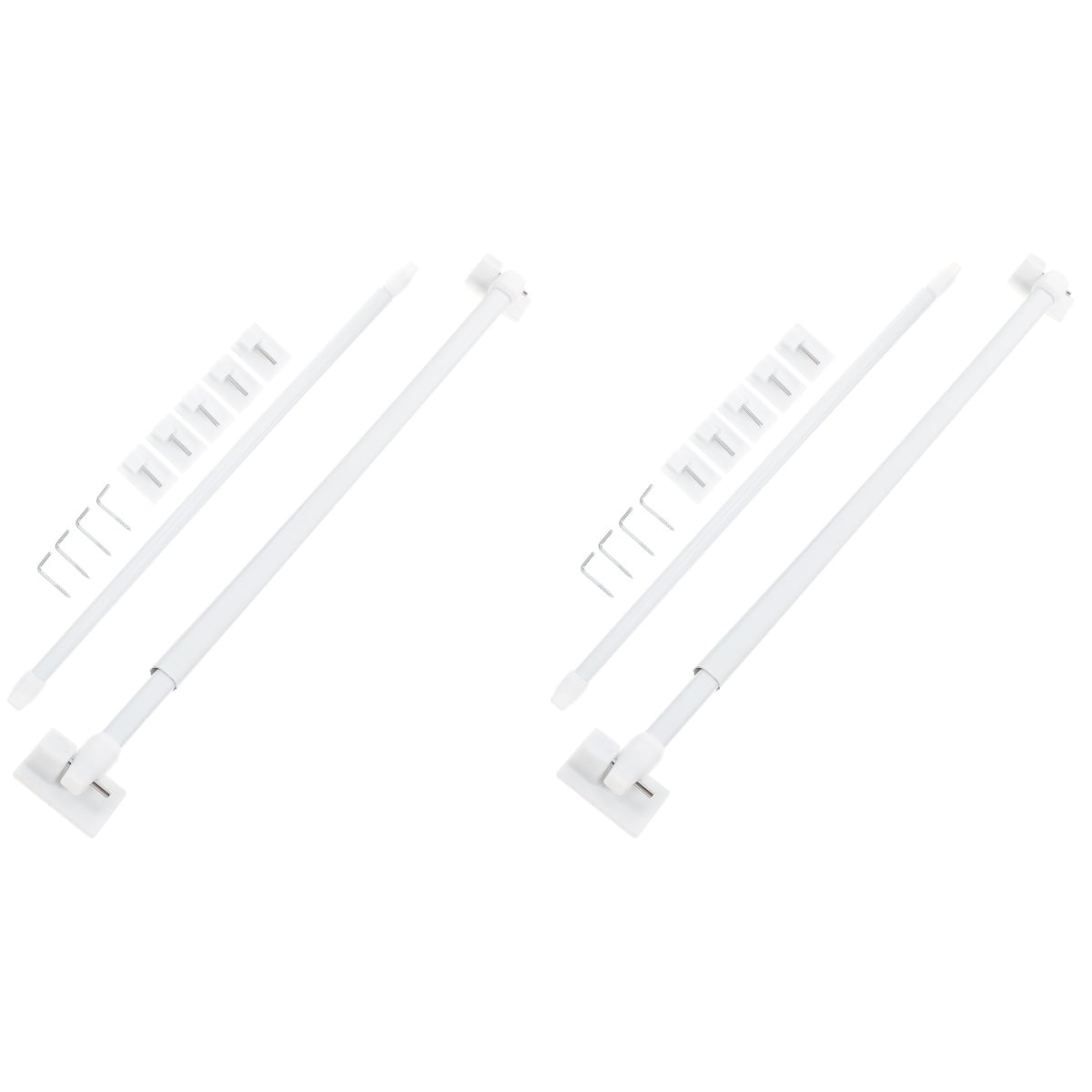 Curtain Rod Tension 4 Pcs Rods No Drilling Screen Tie Window Screening ...