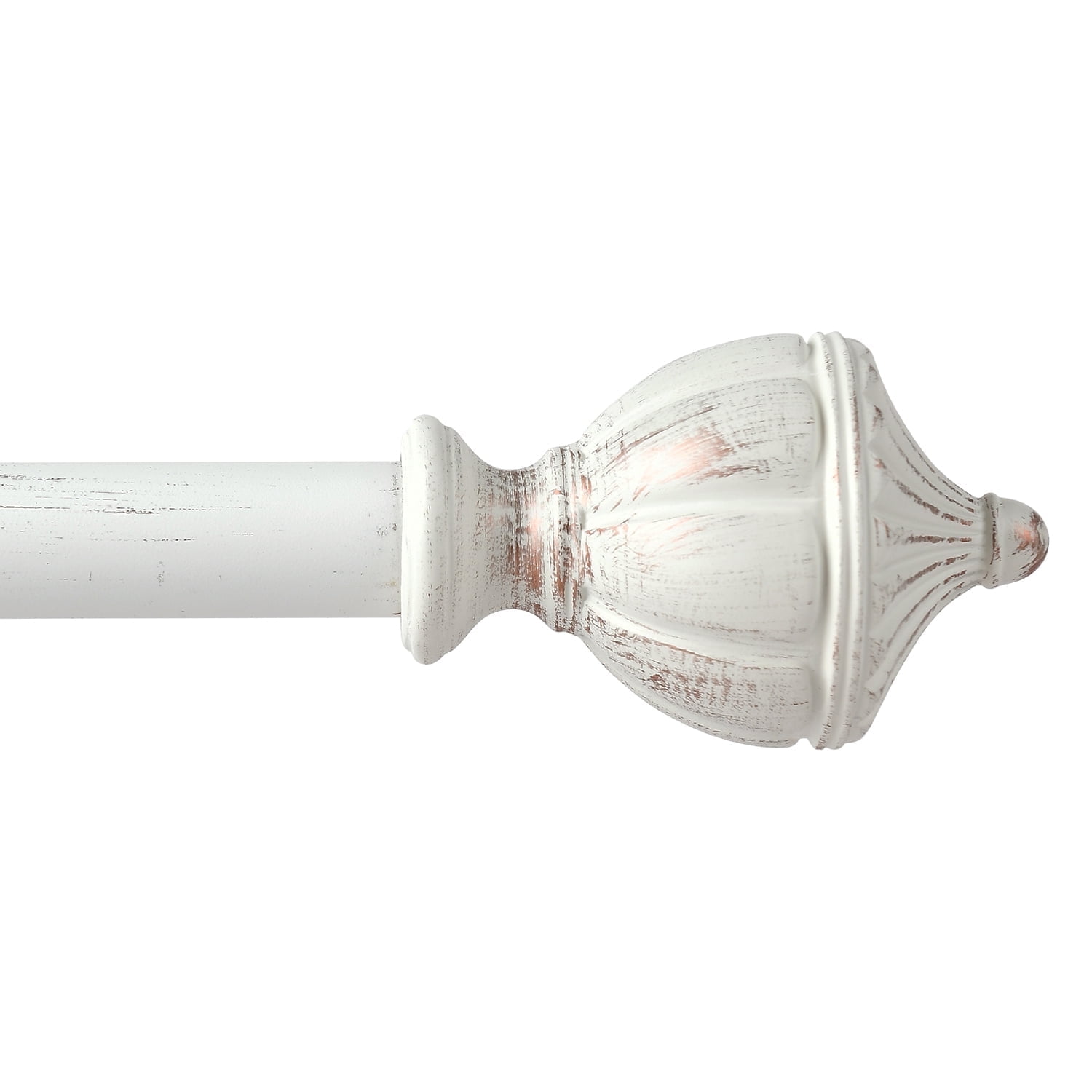 Curtains rods White 1" diameter adjustable from 36" to 72" with crown ...