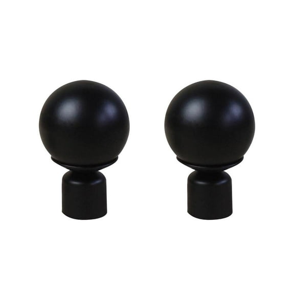 Curtain Rod Window Pole Head Cap Finials End Black Finials Treatment ...