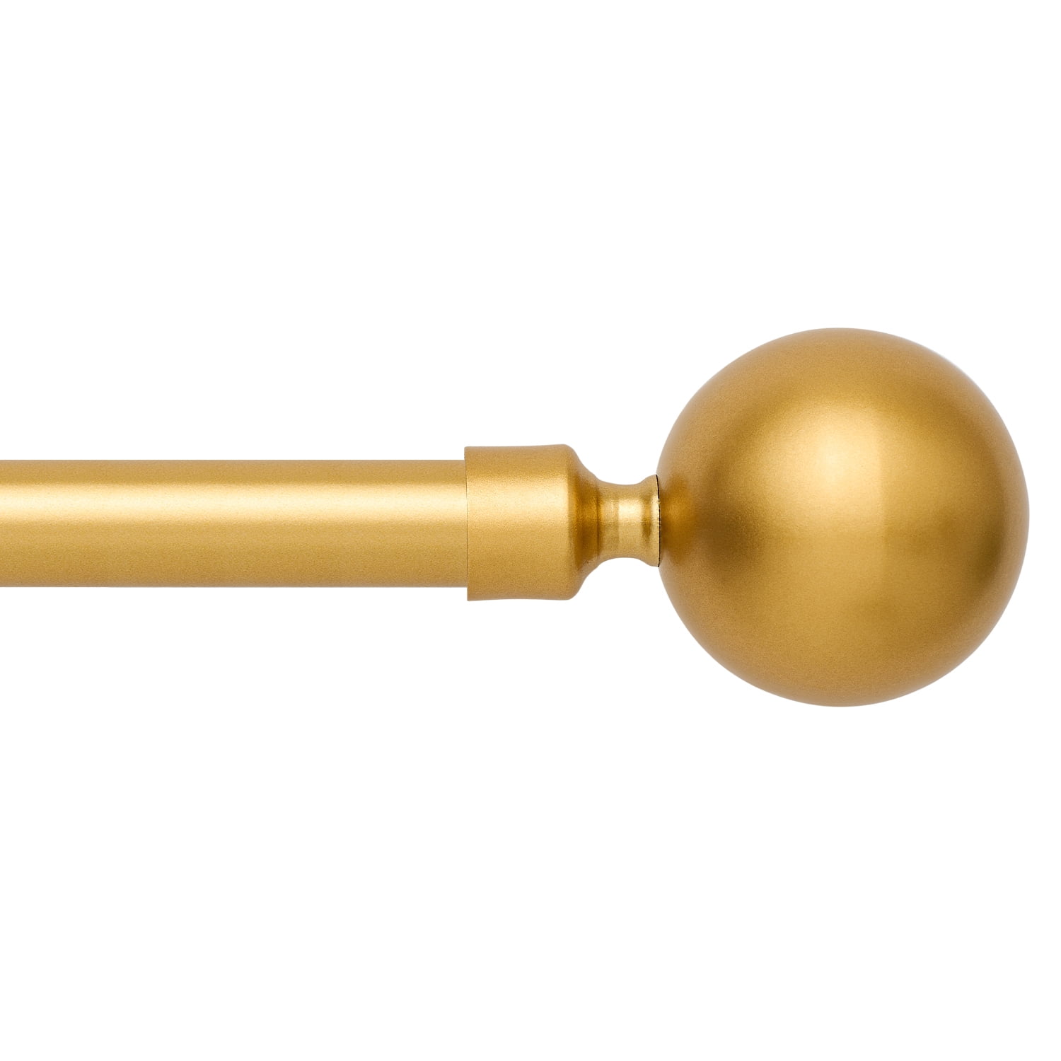 Curtain Rod ball finials Gold Adjustable drapery rod 76 to 210 cm with ...
