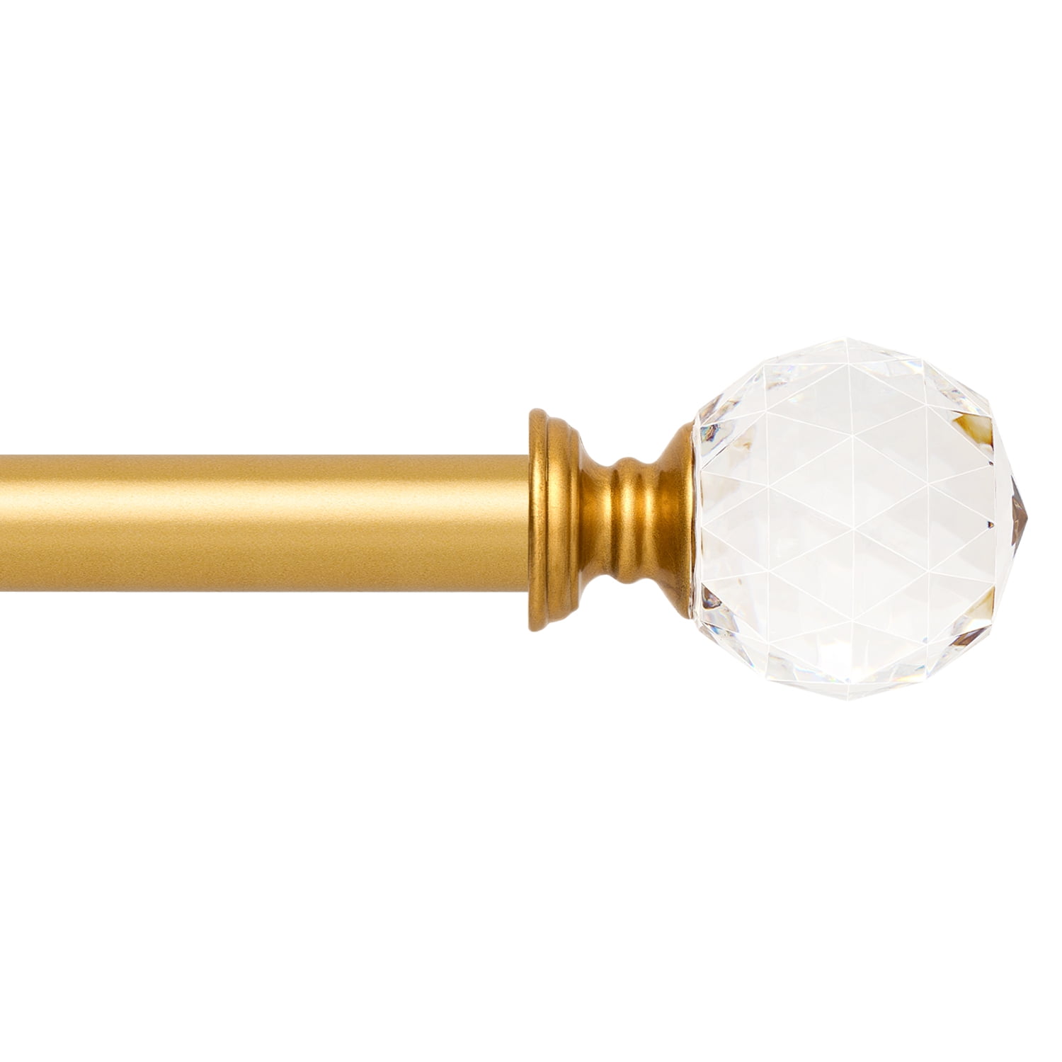 Curtain Rod clear acrylic plexiglass finials Gold Adjustable drapery ...