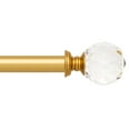 Curtain Rod clear acrylic plexiglass finials Gold Adjustable drapery ...