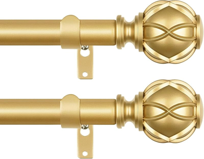 Curtain Rods - 2 Pack, Single Drapery Rod for Windows 32 to 58 Inch ...