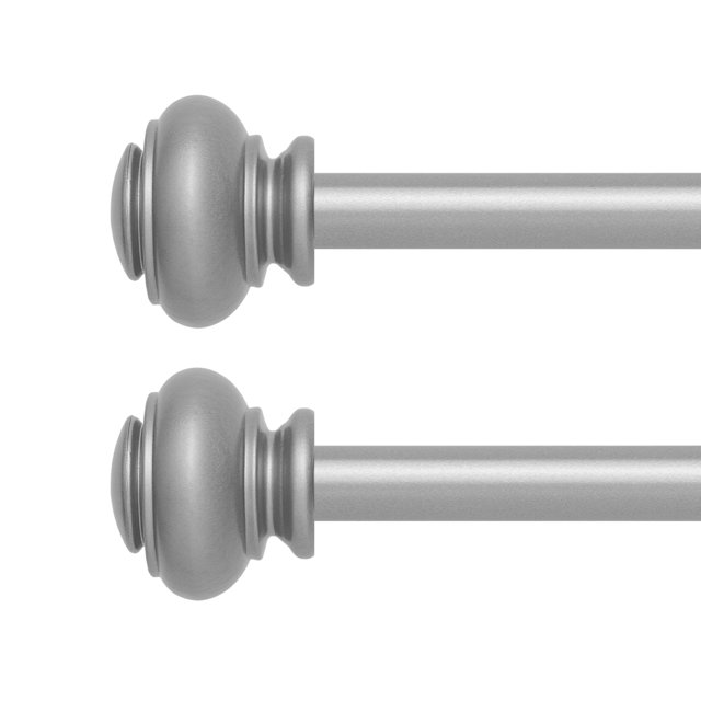 Curtain Rods 30-126" Nickel Adjustable drapery rod with 58mm ball ...