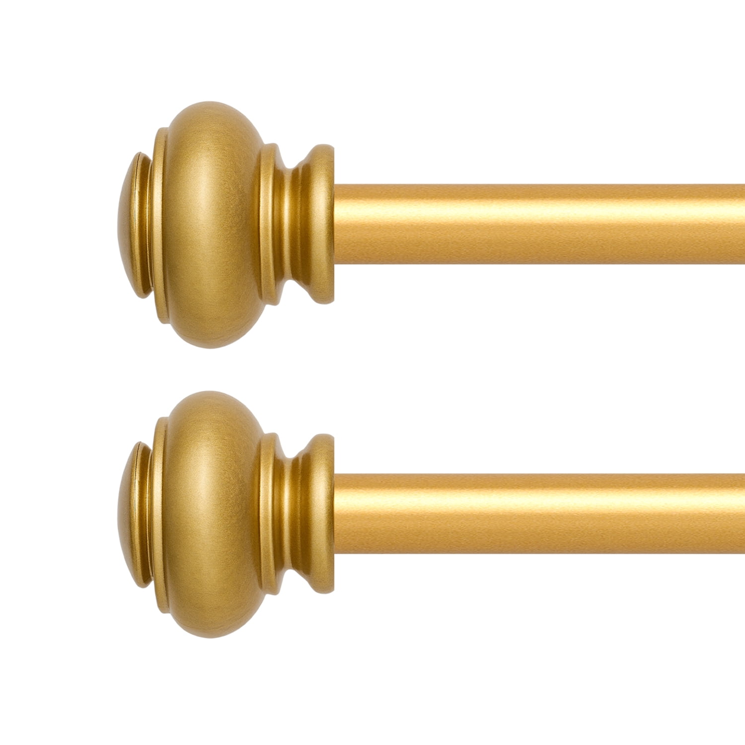 Curtain Rods 30-55" Gold Adjustable drapery rod with 58mm ball finials ...