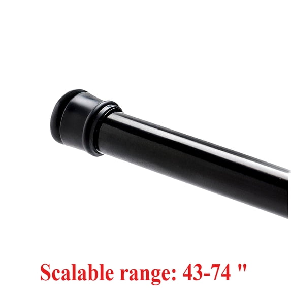Curtain Rods 43 To 74, 0.98" White Adjustable Window Rods, Heavy Duty ...