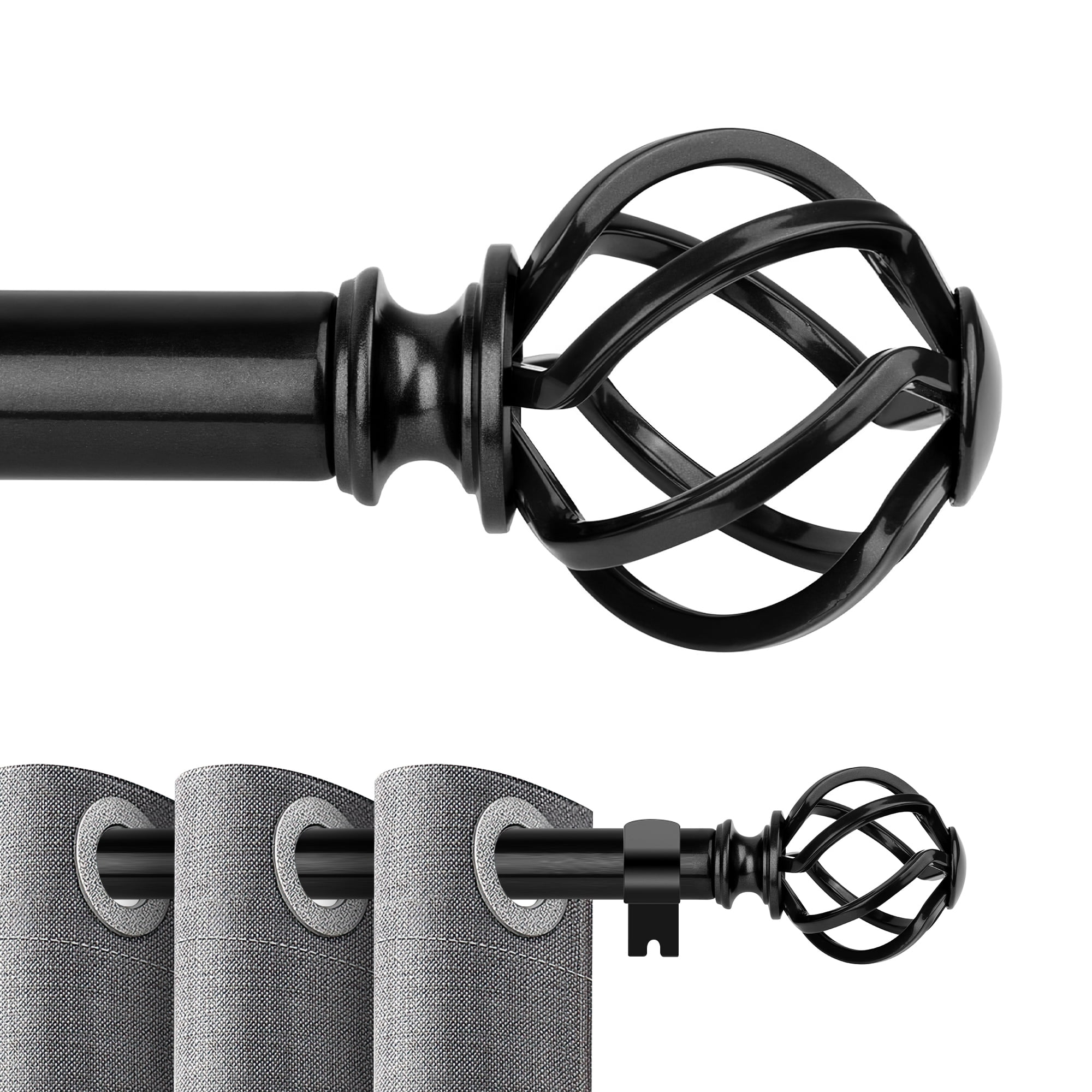 Curtain Rods 32 to 144 inch, 1 inch Heavy Duty Window Curtain Rod ...