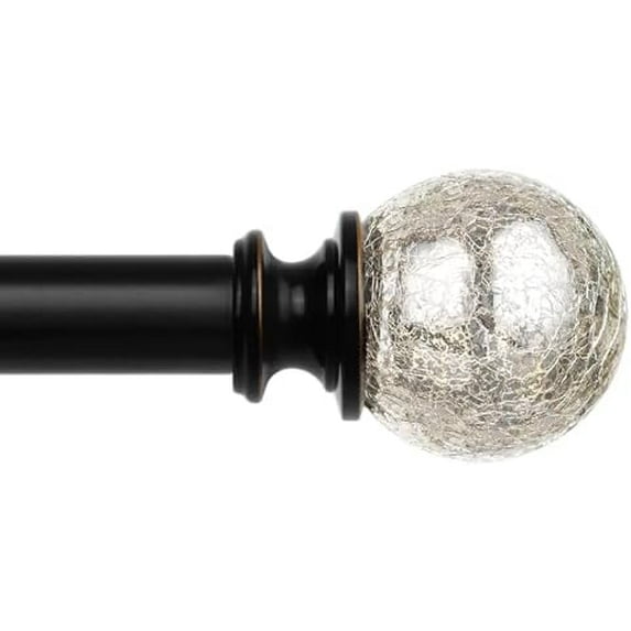 Curtain Rods Adjustable 32 to 86 Inches (2.6-7.1ft), Black Curtain Rod ...