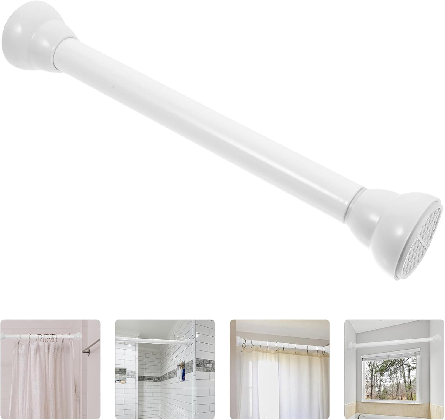 Curtain Rods, Expandable Spring Loaded Curtain Tension Rod, Stretchable ...
