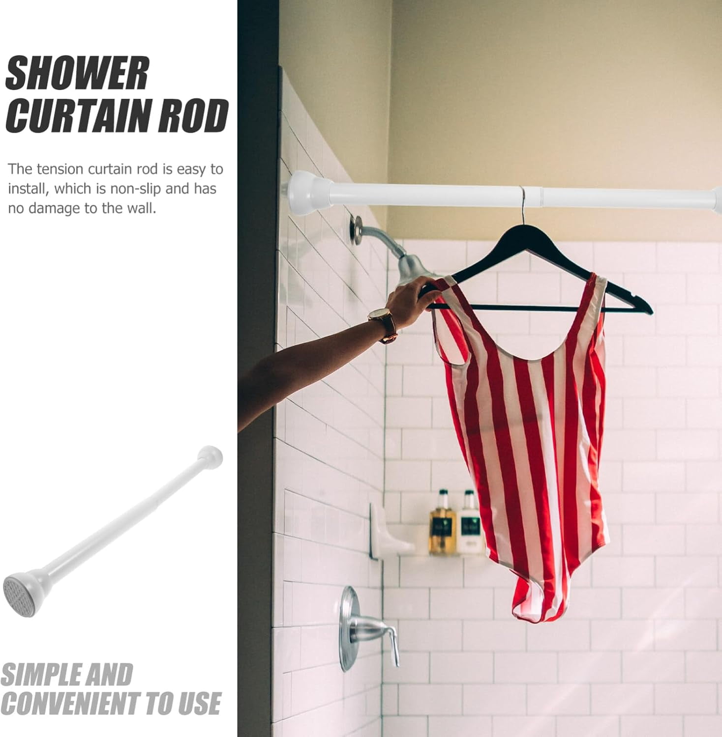 Curtain Rods, Expandable Spring Loaded Curtain Tension Rod, Stretchable ...