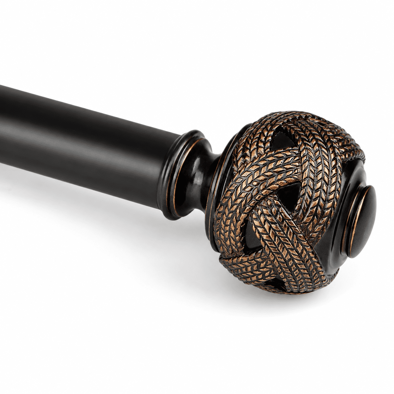 Curtain Rods For Windows 32-58 Inch Black Adjustable Drapery Rod ...