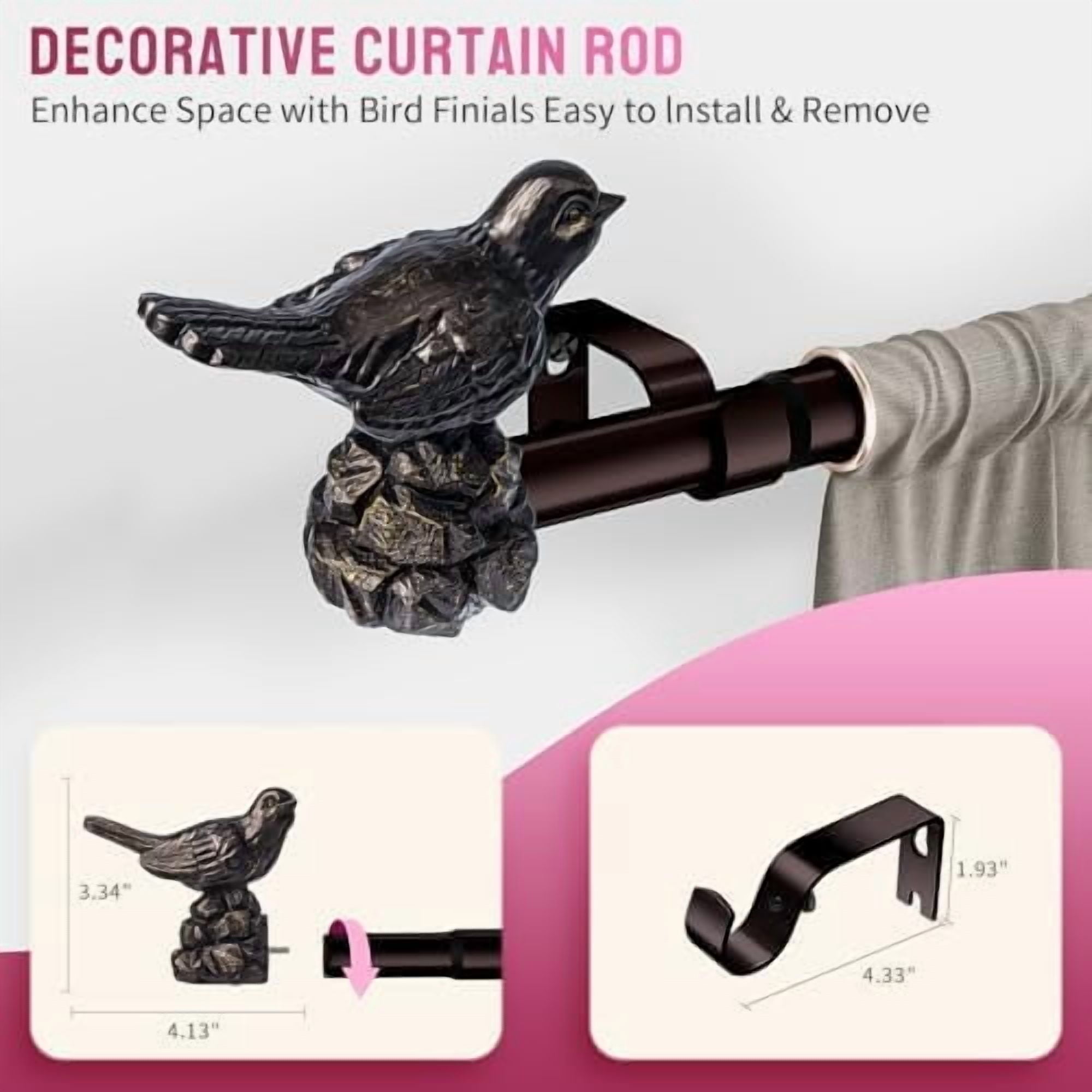 Curtain Rods for Window 36 to 144 Inches Vintage Bronze Curtain Rod ...