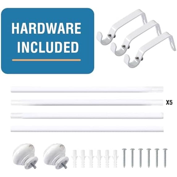 Curtain Rods for Windows 16.2 to 121.8 Inches 3/4 inch Diameter ...