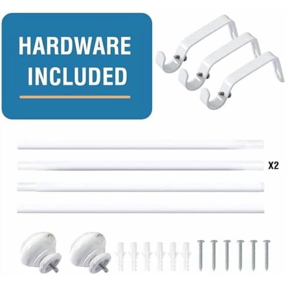 Curtain Rods for Windows 16.2 to 75 Inches 3/4 inch Diameter Adjustable ...