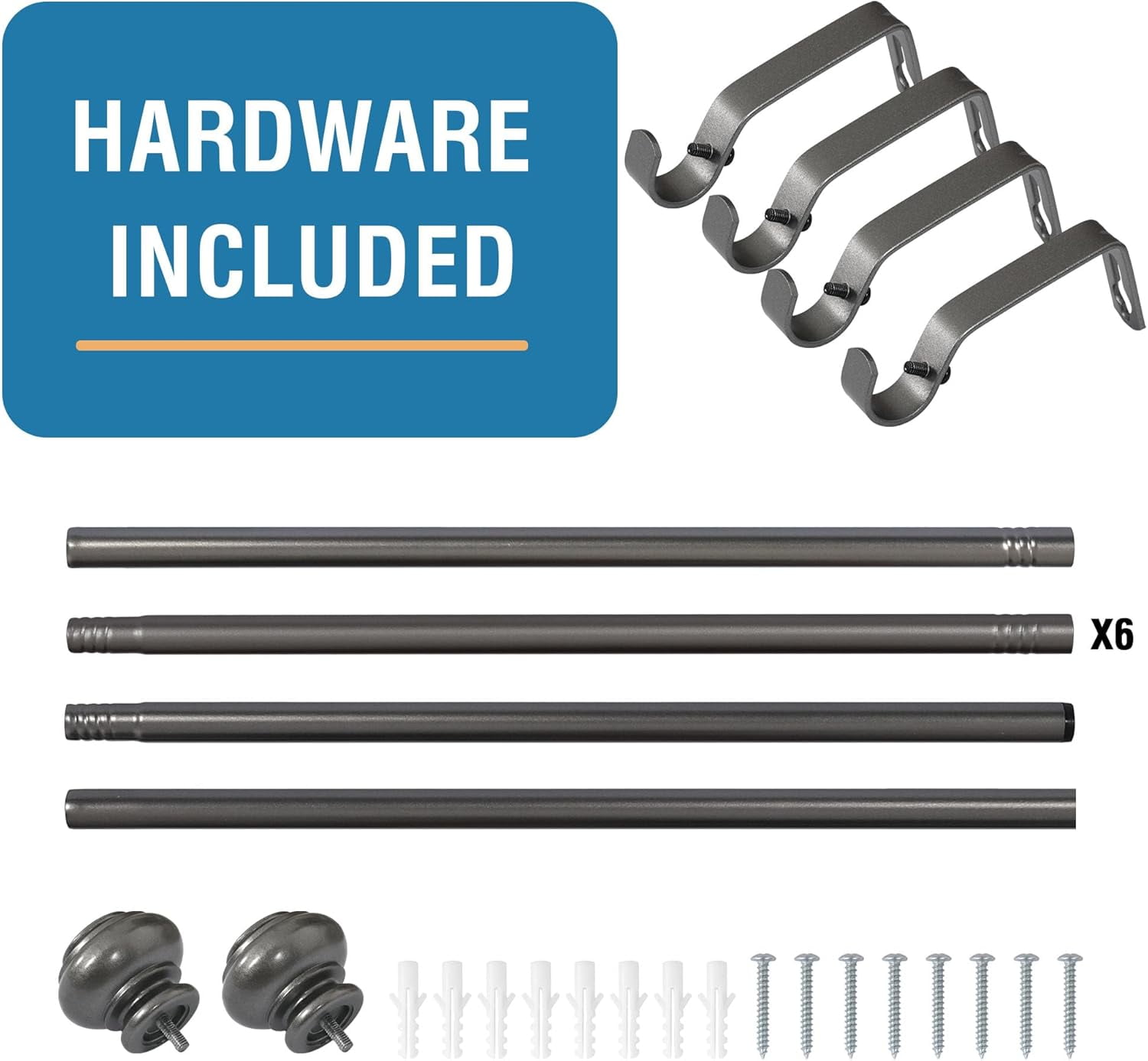 Curtain Rods for Windows 16.2 to 90.6 Inches 3/4 inch Diameter ...