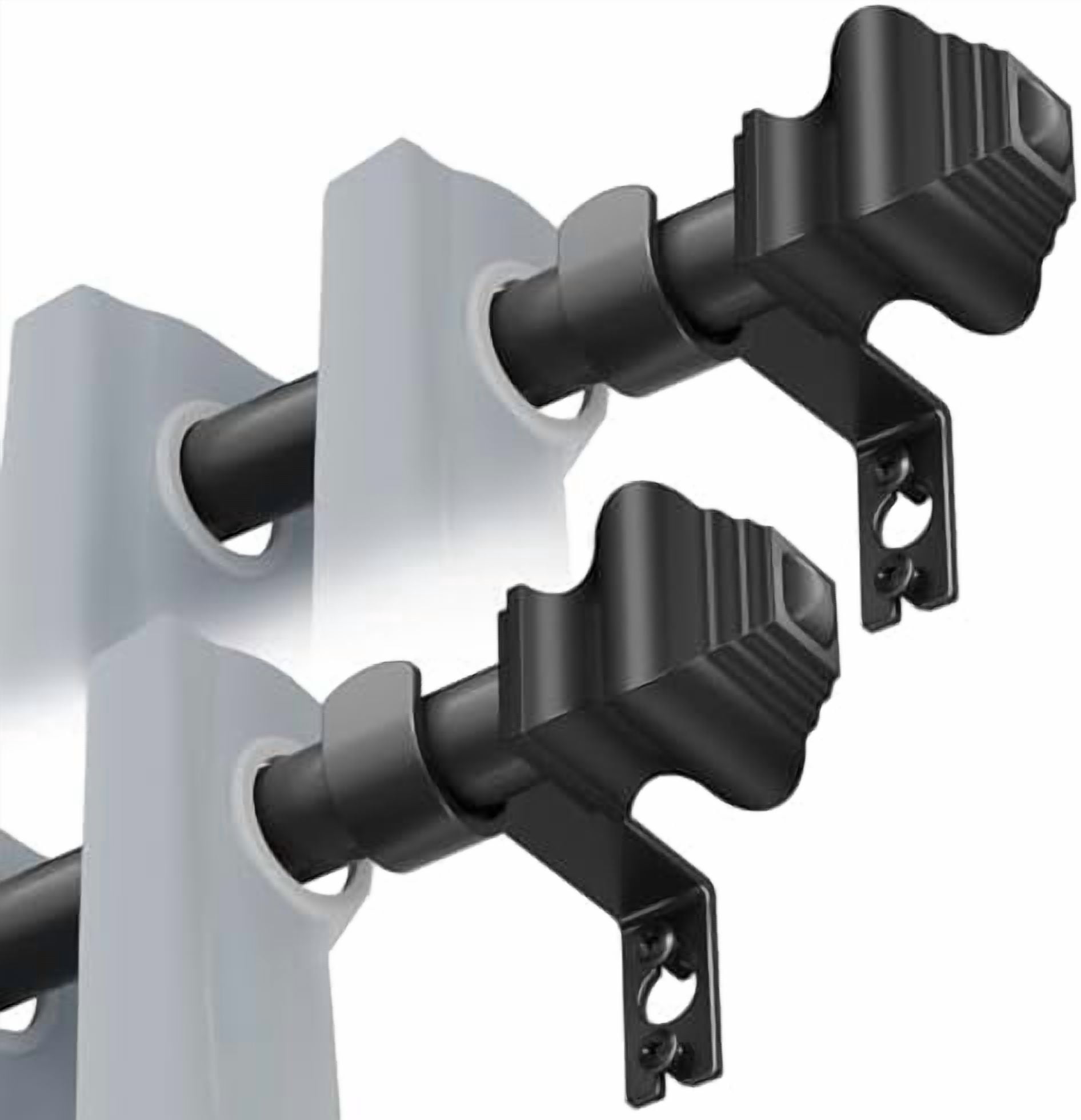 Curtain Rods for Windows 2 Pack 32-78 inch 5/8 inch Matte Black Curtain ...