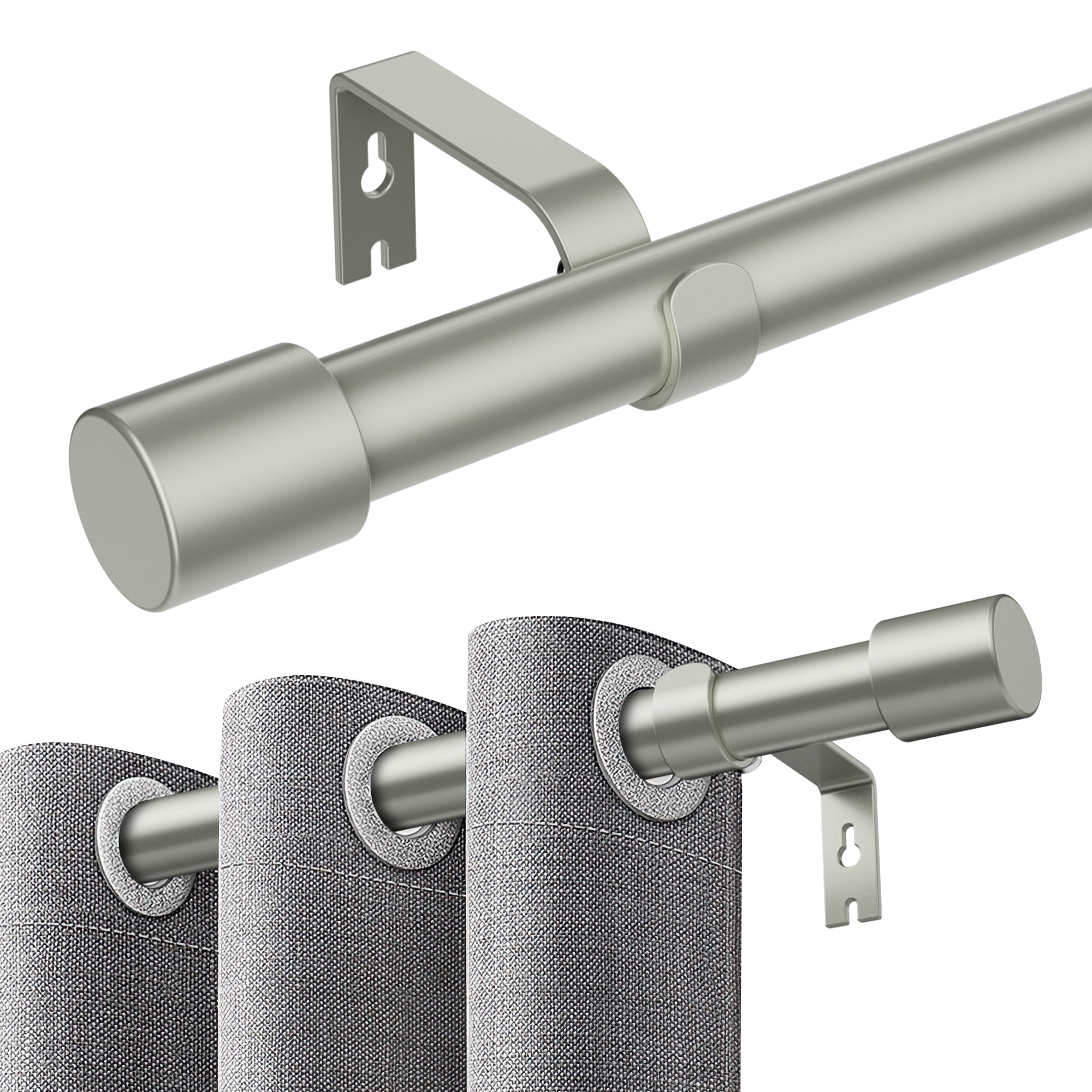 Curtain Rods for Windows 68 to 120 inch, Adjustable Window Curtain Rod ...