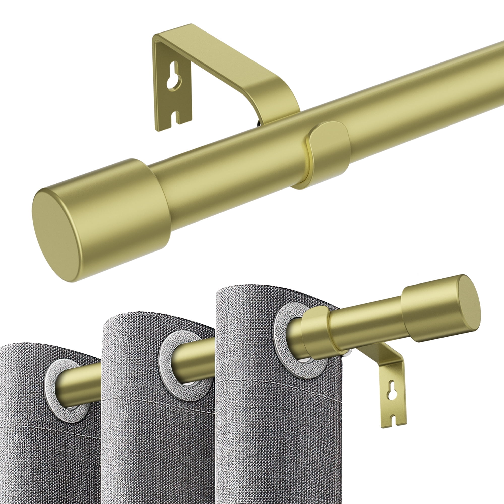 Curtain Rods for Windows 32 to 144 inch, Adjustable Window Curtain Rod ...