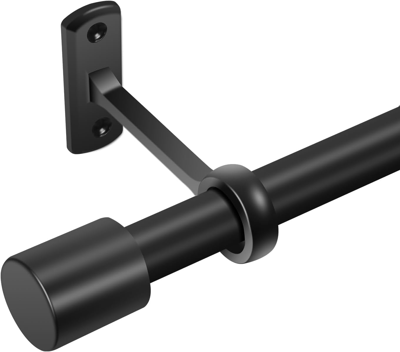 Curtain Rods for Windows 32 to 48 Inches, Short Adjustable 1 Inch Black ...