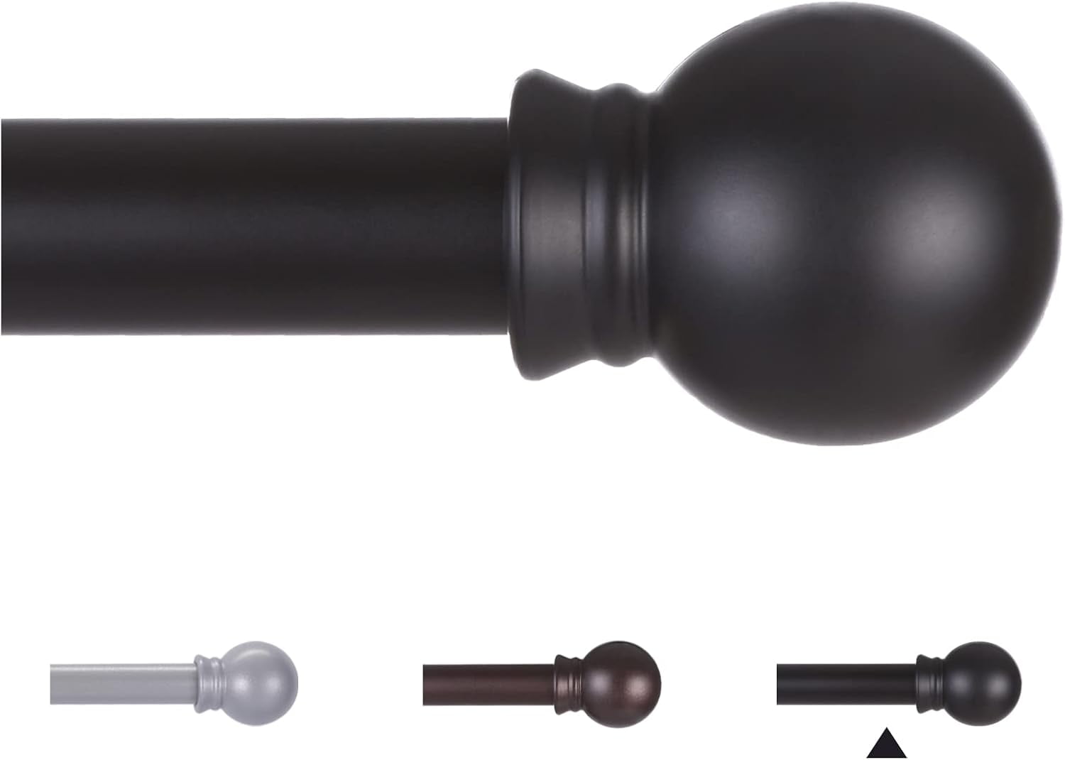 Curtain Rods for Windows 48 to 84-92 inch, 5/8" Matte Black Curtain Rod ...