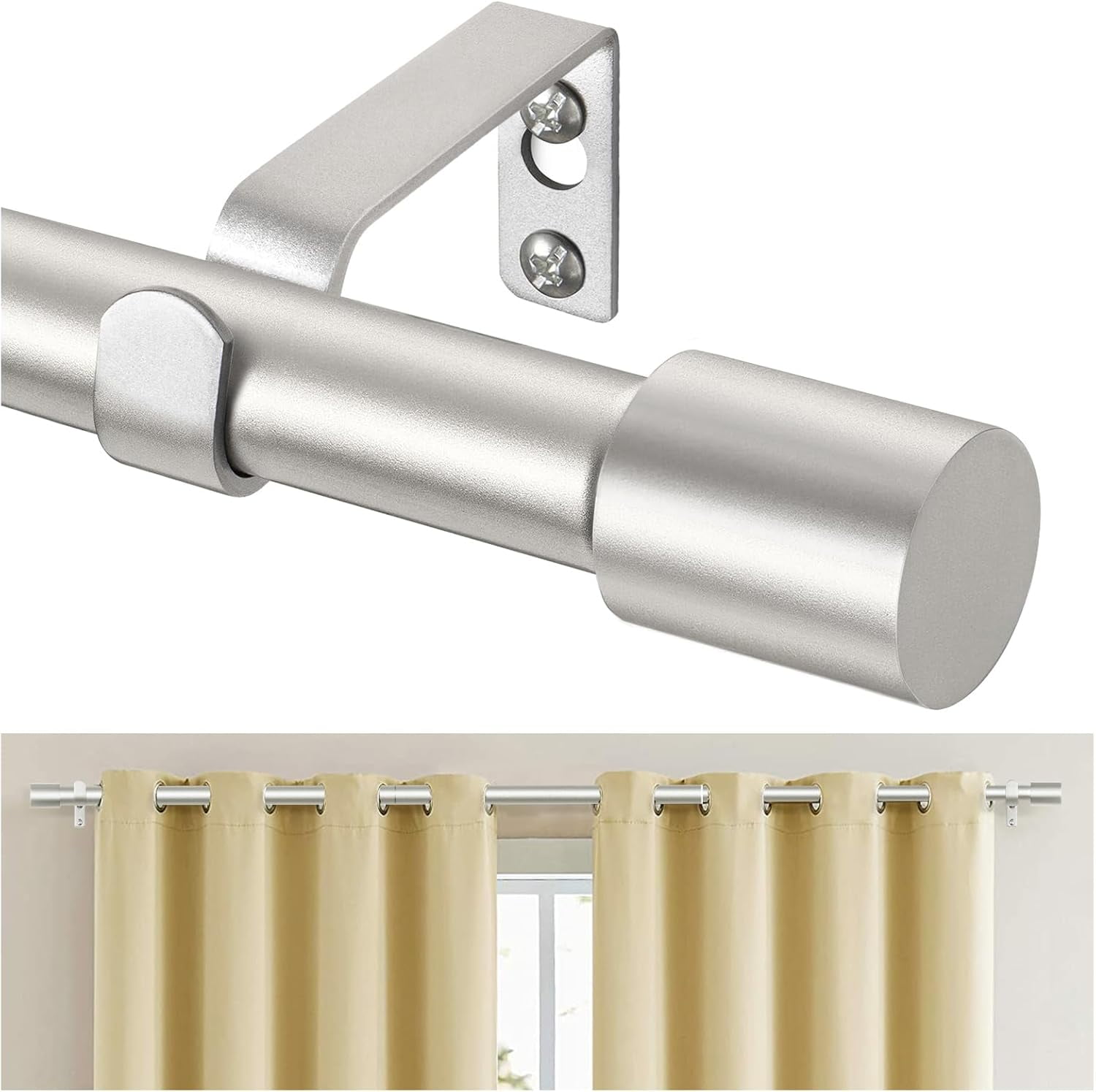 Curtain Rods for Windows 48 to 84 Inches(4 to 7 ft), Adjustable ...