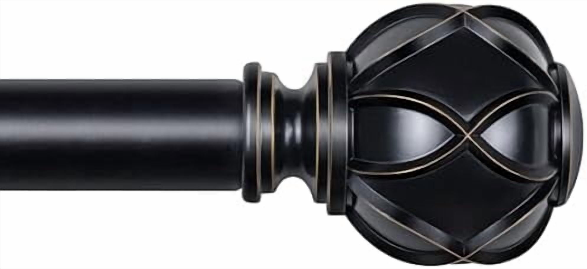 Curtain Rods for Windows 66 to 120 Inch, 7/8 Inch Black Heavy Duty ...