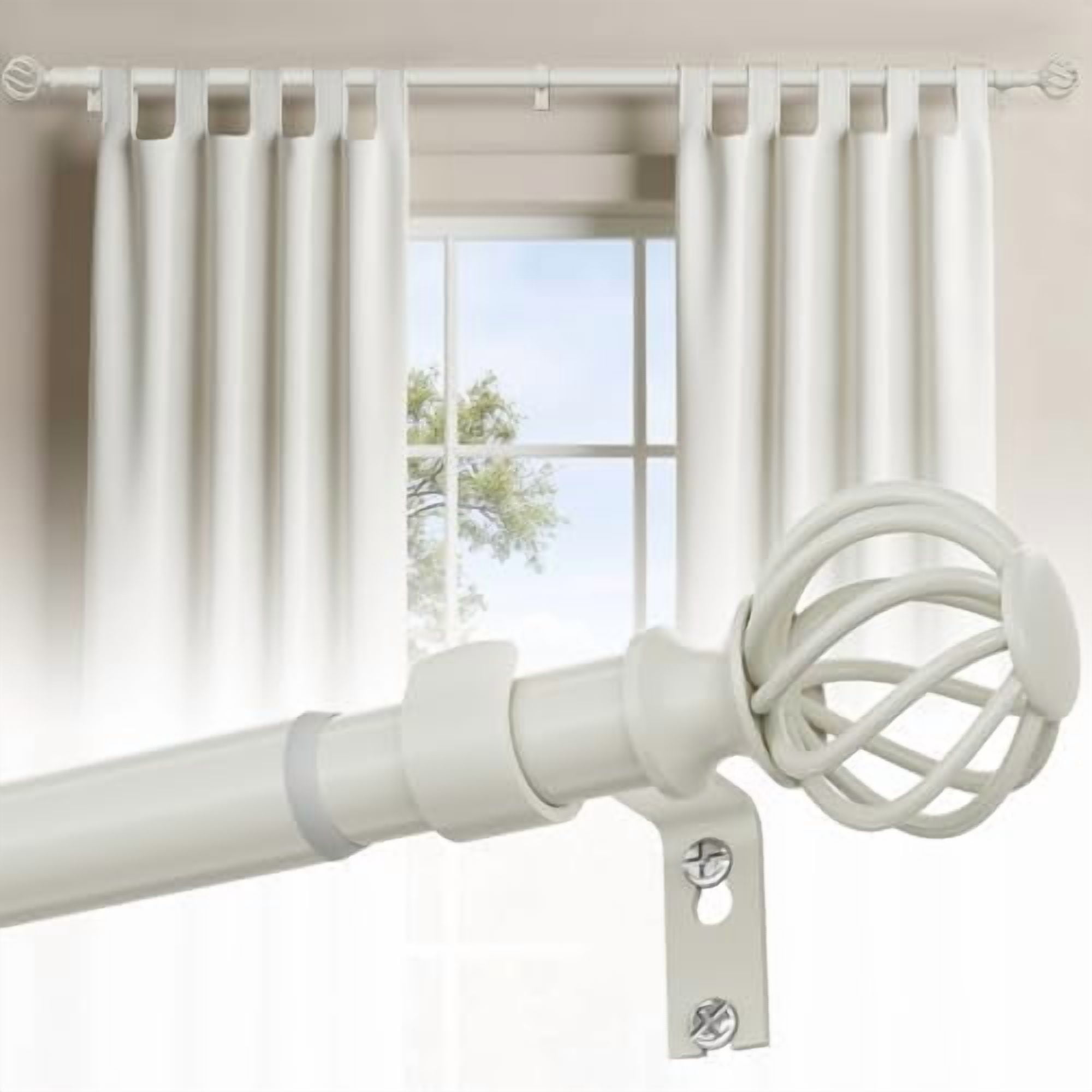 Curtain Rods for Windows 72-144 Inch(6-12Ft), White Long Decorative ...