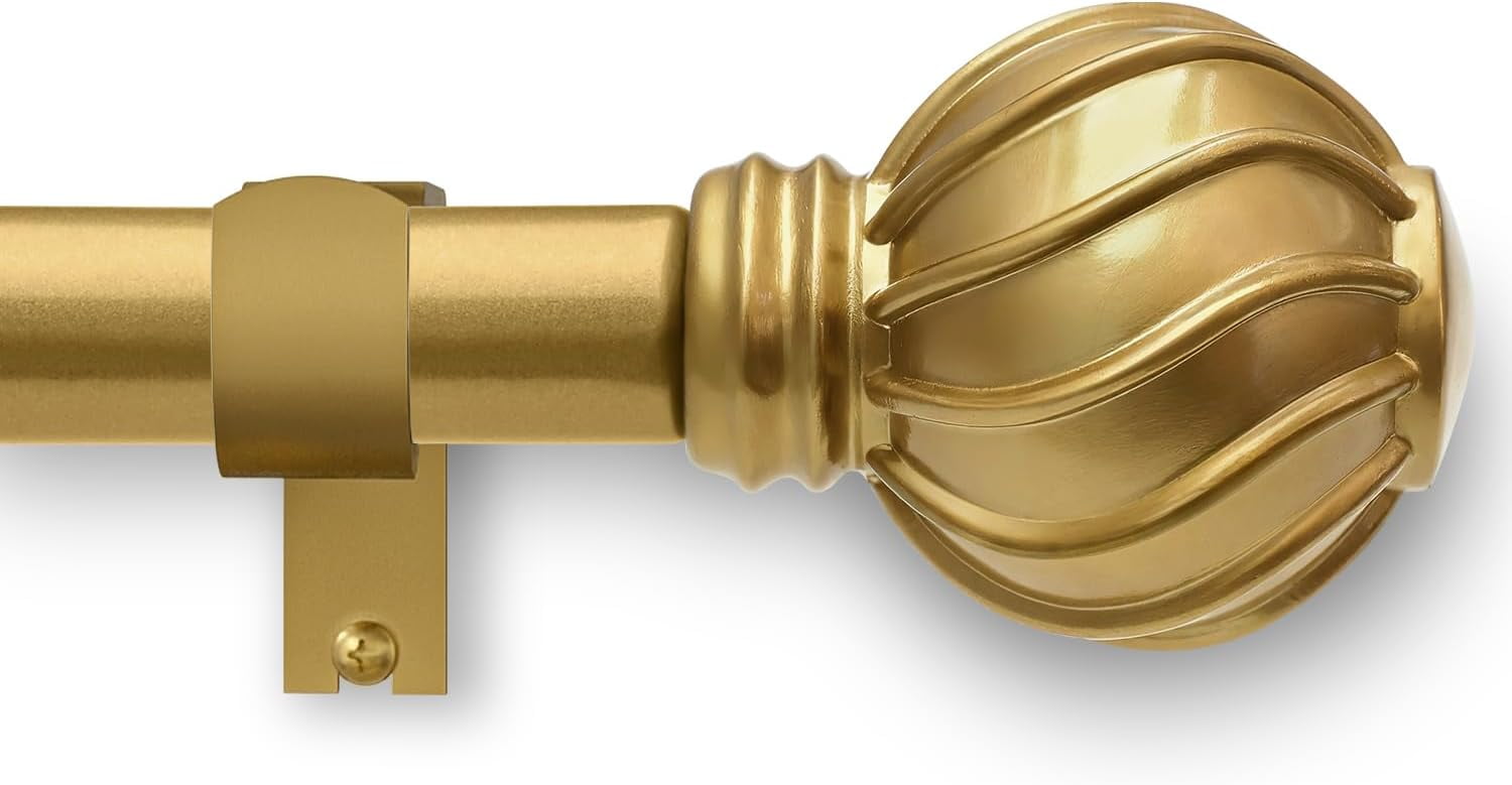 Curtain Rods for 72 to 144 Inch Long Adjustable Window Curtain Rod 7/8 ...