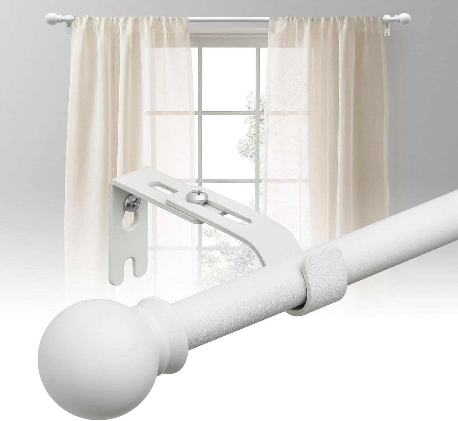 DEROFIT Adjustable Curtain Rods for Windows 28 to 50 Inch, 5/8 Inch ...