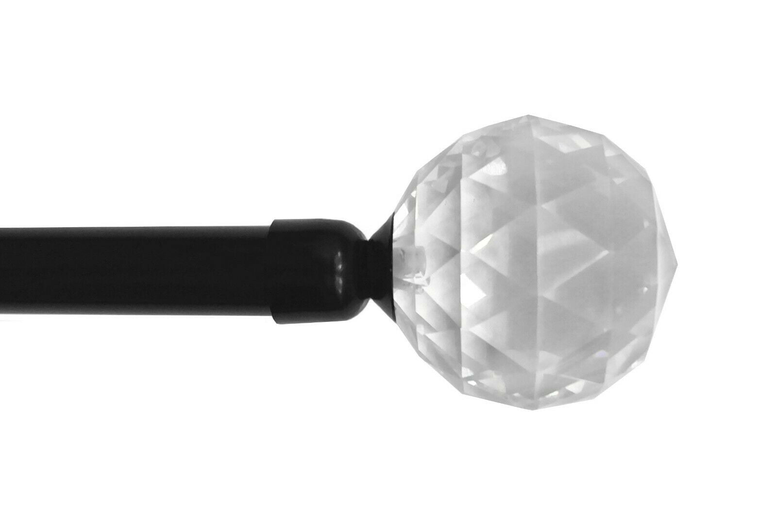 Curtain Rods for Windows 3/4'' Standard Single Curtain Rod With Crystal ...