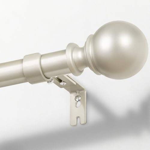 Curtain Rods for Windows 32 to 72, 1 Inch Adjustable Heavy Duty Nickel ...