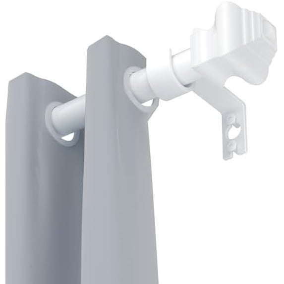 Curtain Rods for Windows 36-124 inch, 5/8 inch White Curtain Rod with ...