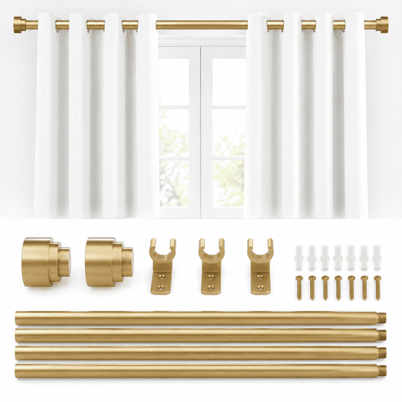Curtain Rods for Windows 48 to 84 Inch, 1 Inch Heavy Duty Curtain Rods ...