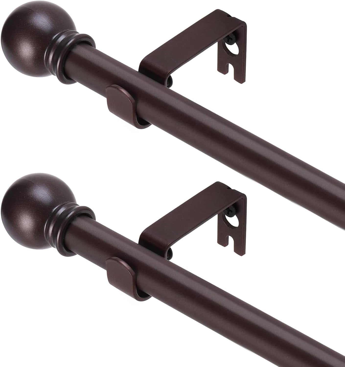 Curtain Rods for windows 32-48 inch, 5/8 inch Decorative Curtain Rod ...