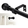 Curtain Rods for windows 32-62 inch, 5/8 inch Decorative Matte Black ...