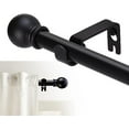 Curtain Rods for windows 66-120 inch, 5/8 inch Decorative Matte Black ...